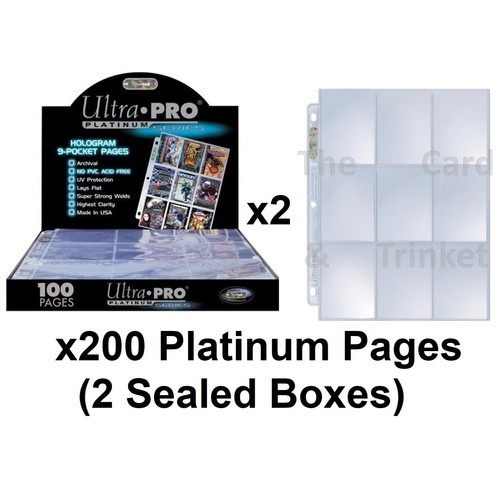 200 Ultra PRO 9-Pocket Platinum Binder Pages Standard Cards Pokemon AFL ...