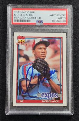 1991 MOISES ALOU Signed Topps ROOKIE Card-EXPOS-CUBS-ASTROS-PSA | eBay
