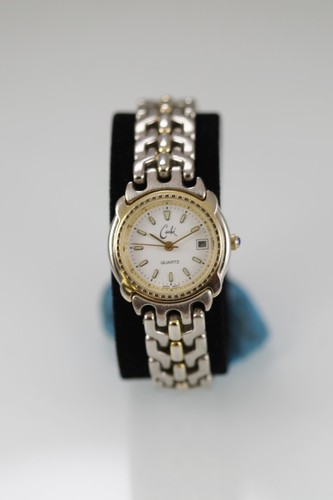 Cache Women Watch Stainless Steel Silver Gold Water Re Battery Date ...