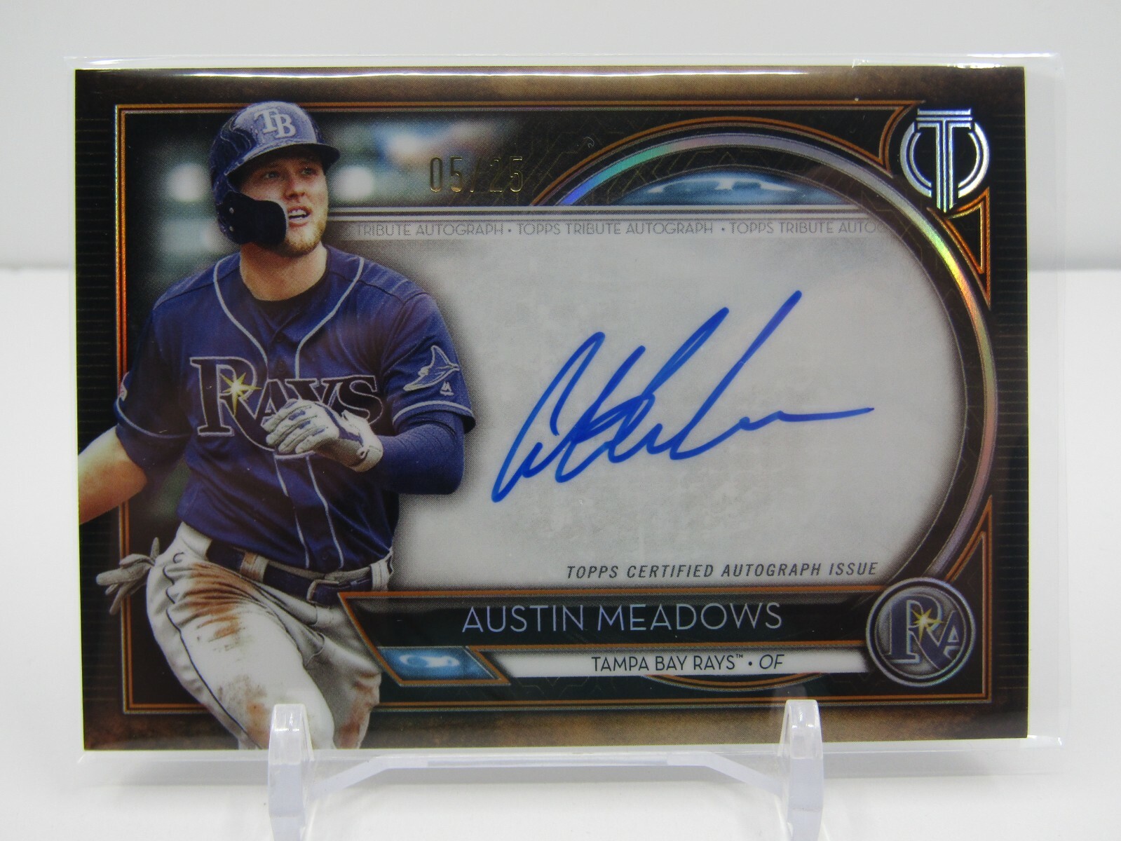 AUSTIN MEADOWS 2020 TOPPS TRIBUTE GOLD PARALLEL AUTOGRAPH AUTO #5/25 ...