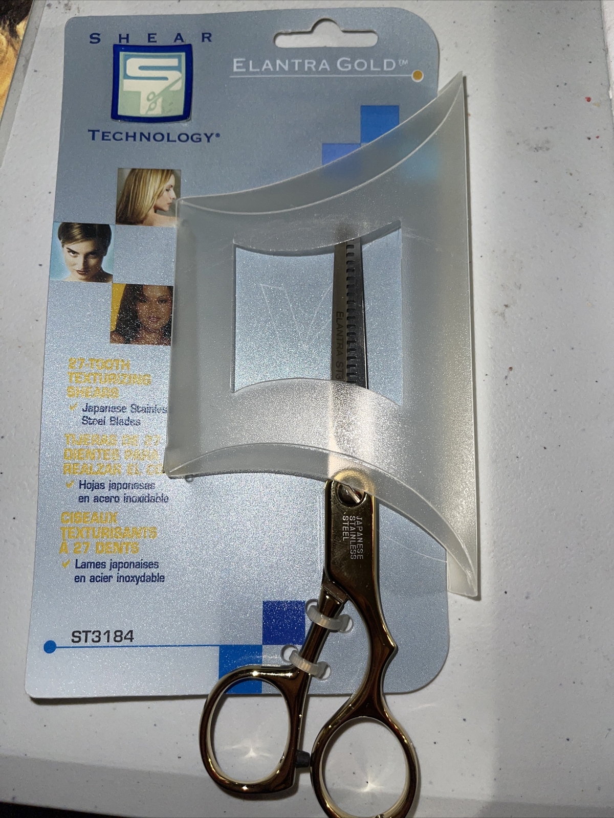 SHEAR TECHNOLOGY - ELANTRA GOLD 27-TOOTH TEXTURING SHEARS - ST3184 NEW ...