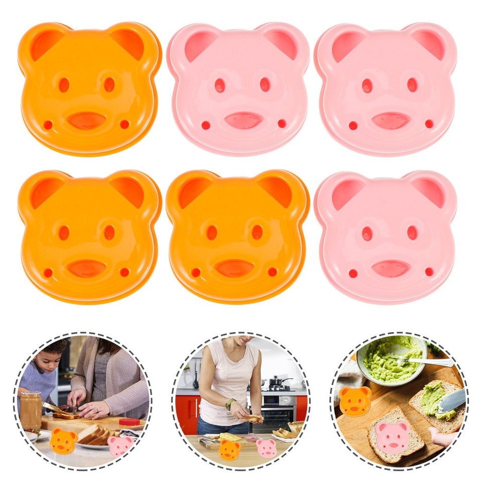 6pcs Breakfast Bread DIY Mold Cartoon Rice Ball Maker Bread Baking ...