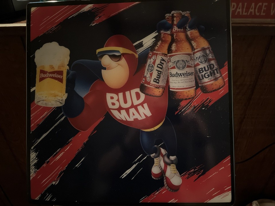 Vintage rare Budweiser Bud Man Lighted Sign 18x18 neon type. Fully ...
