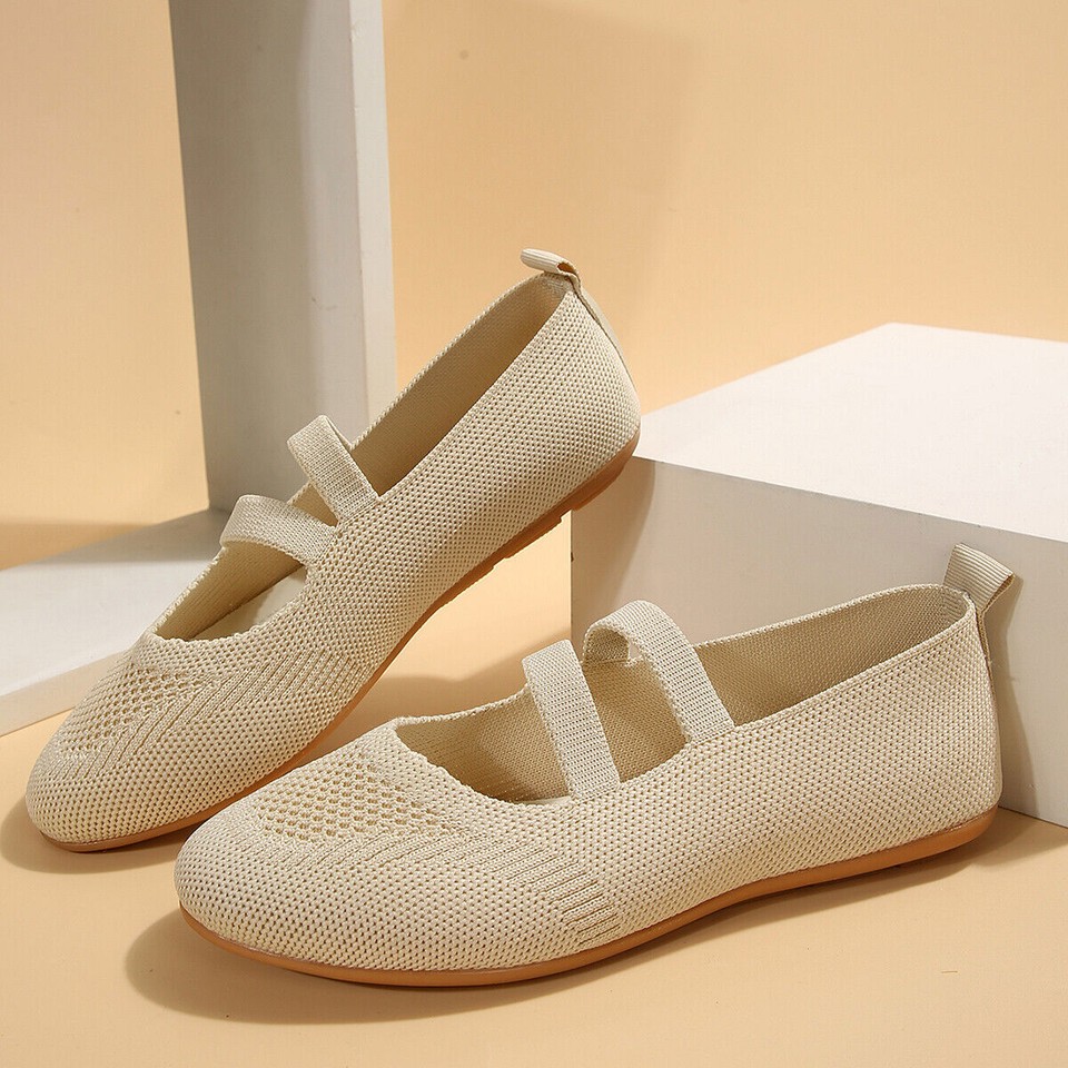 Womens Flats Shoes Casual Ballet Ladies Slip on Round Toe Walking Dress ...