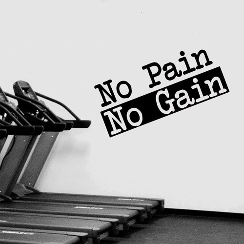 No Pain No Gain Sign Vinyl Wallpaper Kids Room Nature Decor Gym Wall ...