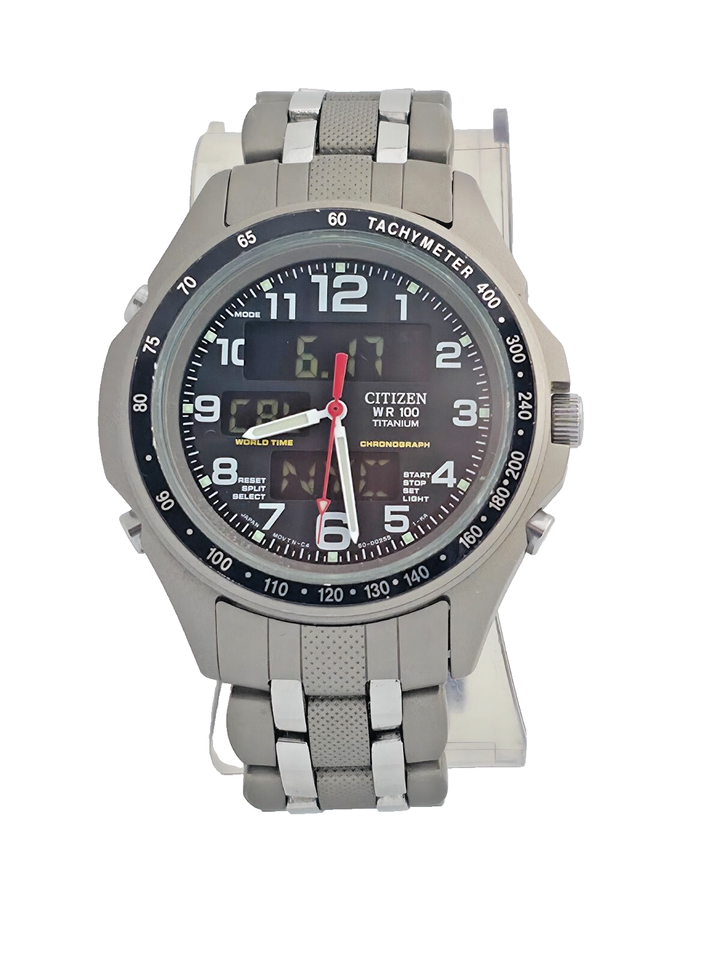 Citizen Digital Analog WR 100M Titanium Watch, No signs of Wear | eBay