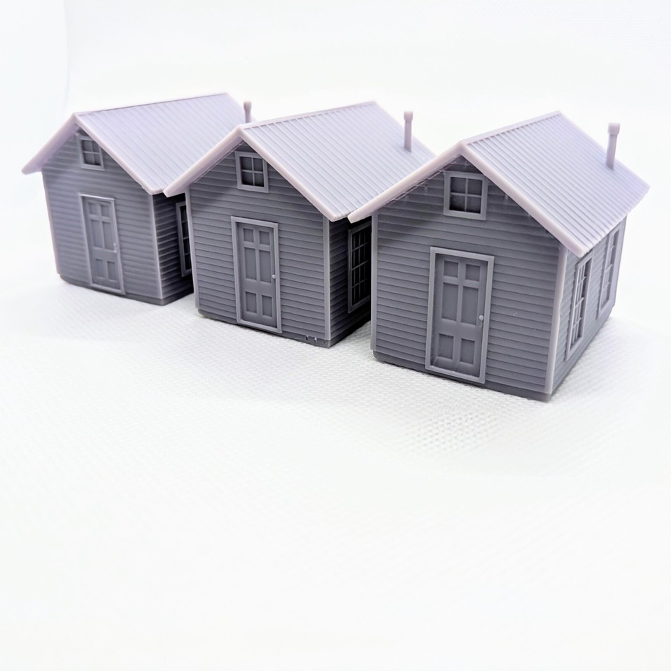 HO Scale Cabin 3-Pack – Logging Camp, Company House, Railroad Shack ...