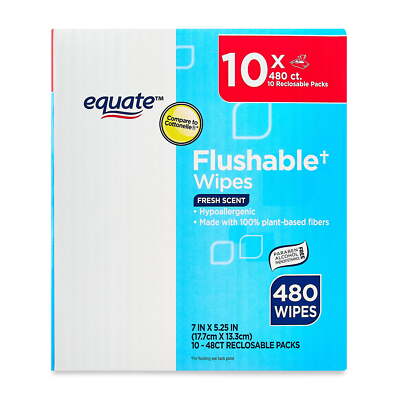 Fresh Scent Flushable Wipes, 10 Resealable Packs of 48 Wipes | eBay