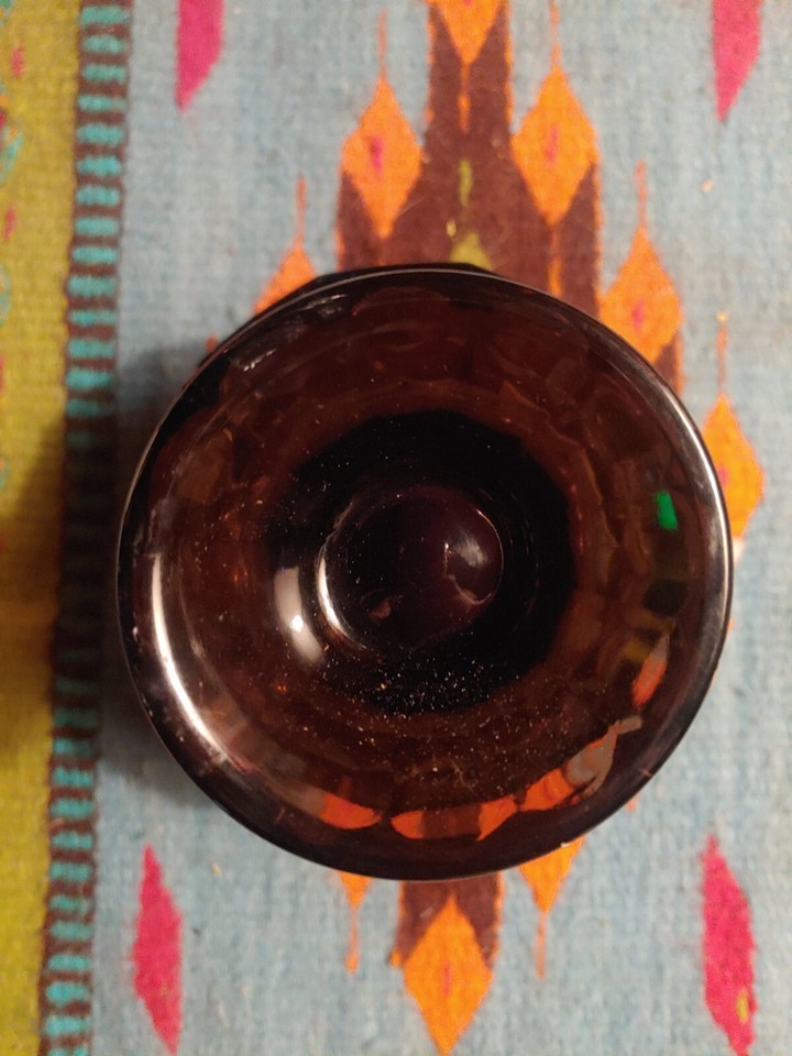 Heavy Art Glass Ruby Red Amberina Rose Bowl Pedastal Center Vase Modern ...