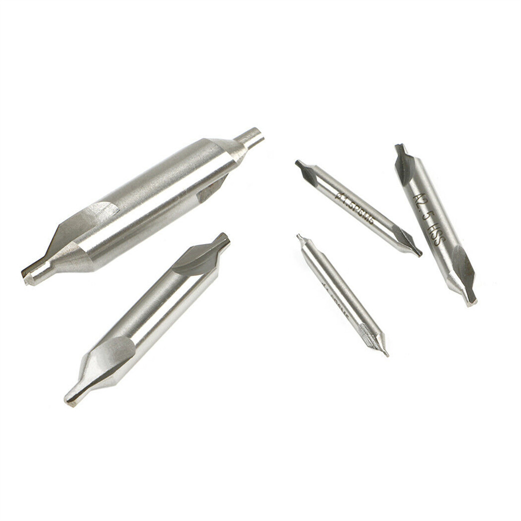 5Pcs HSS Center Drill Countersink Pilot Bit Set Engineering Metal Lathe ...