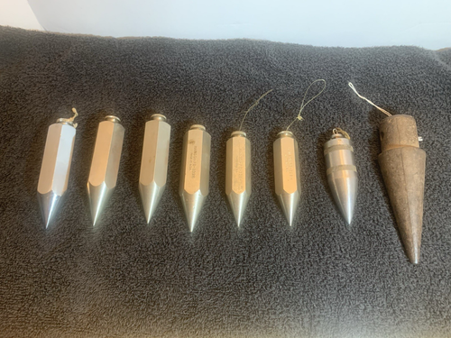 Lot of 8 Vintage Plumb Bobs - One is Heavy Antique | eBay