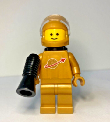LEGO Classic Gold Spaceman (PRINTED NO STICKER!) Helmet & Oxygen Tank ...