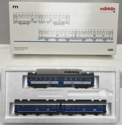 MARKLIN HO SCALE 4289 TEGERNSEE-BAHN BLUE PASSENGER CAR SET - NIB | eBay