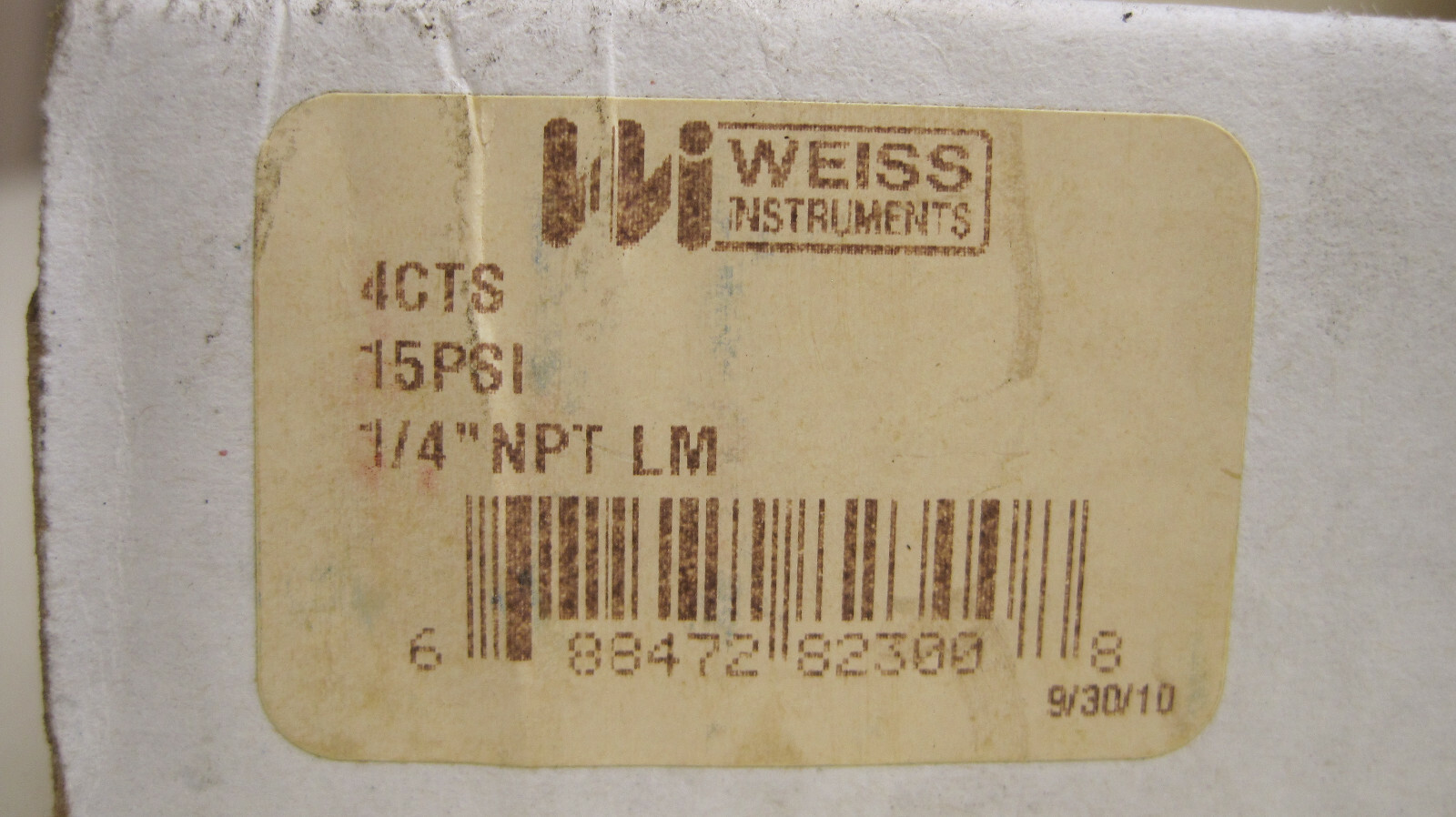 Weiss 4CTS 15 PSI 1/4" NPT LM Pressure Gauge Lower w/o Liquid New Free ...