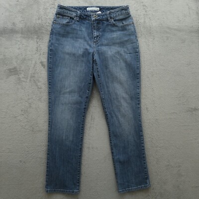 Chico's Platinum Jeans Women's Size 1 US 8S Blue Mid-Rise Slim Leg 29 ...