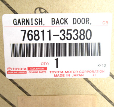 Genuine OEM Toyota 76811-35380 Tailgate Garnish Panel 2010-2022 4Runner ...