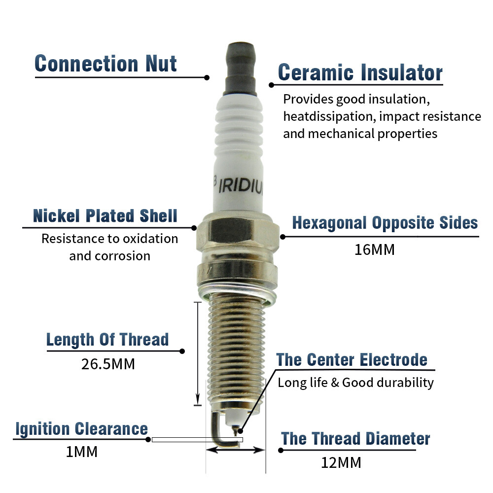 4Pack Ignition Coil UF652 & Iridium Spark Plug For Hyundai Accent Kia ...