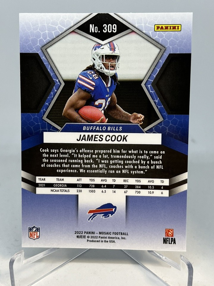 2022 Panini Mosaic JAMES COOK Rookie Card Base Bills #309 | eBay