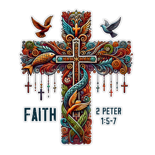 Faith Cross Doves Christian Ornate Window Bumper Sticker Vinyl Decal 5 ...
