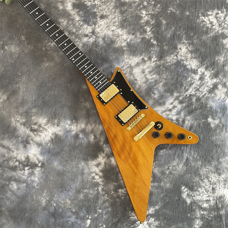 New Moderne Yellow Electric Guitar 6 String Solid Body Gold Hardware H ...