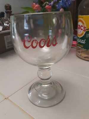 Coors Beer Vintage Chalice Heavy Clear Glass Goblet Fish Bowl ...