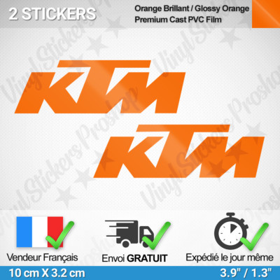 2 Stickers Compatible With KTM Sticker Orange 10 CM Tuning Motorbike ...