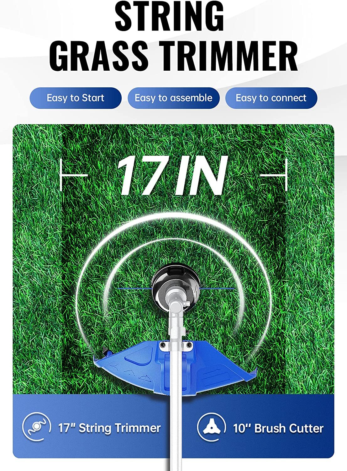 BADGER String Trimmer 4 in 1 Combo 26cc Multi Tool Trimmer Set wih ...