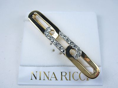 Nina Ricci Gold Plated Brooch with Swarovski Crystals 0870 | eBay