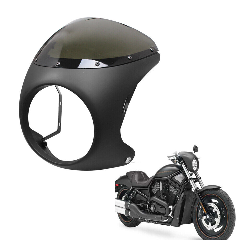Universal 7'' Motorcycle Headlight Cafe Racer Handlebar Fairing ...