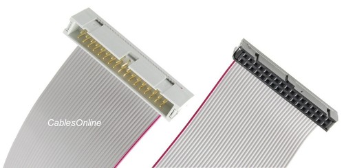 34-Pin (2x17) 2.54mm-Pitch Male/Female 34-wire IDC Flat Ribbon (Multi ...