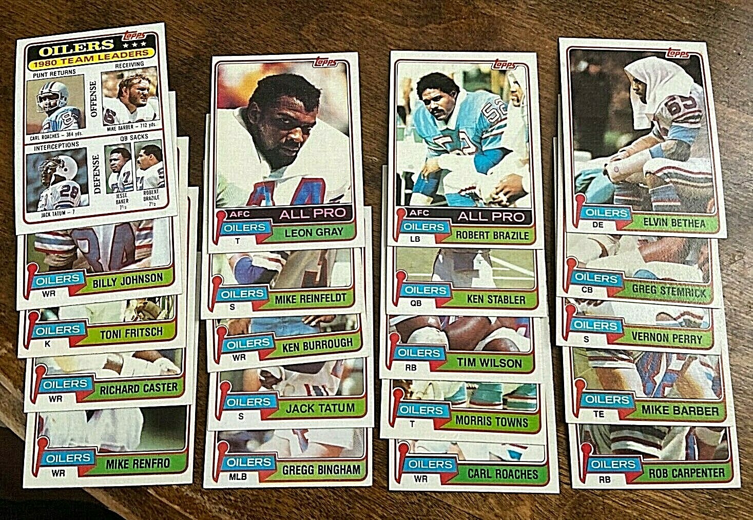 1981 Topps HOUSTON OILERS 20 card team set | eBay