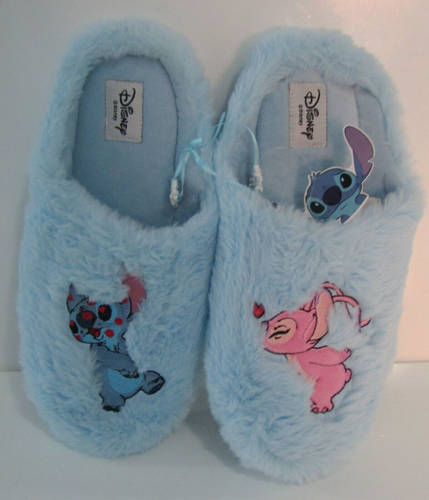 PRIMARK DISNEY STITCH ANGEL SLIPPERS SLIP ON FLUFFY MULES PINK LARGE 7 ...