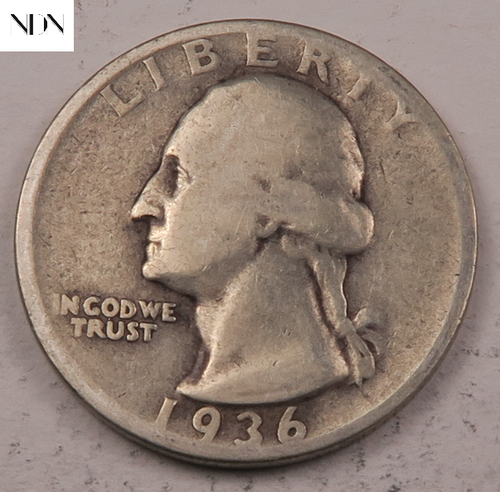 1936-D Washington Quarter - Very Fine (VF) - 90% Silver - Semi-Key Date ...