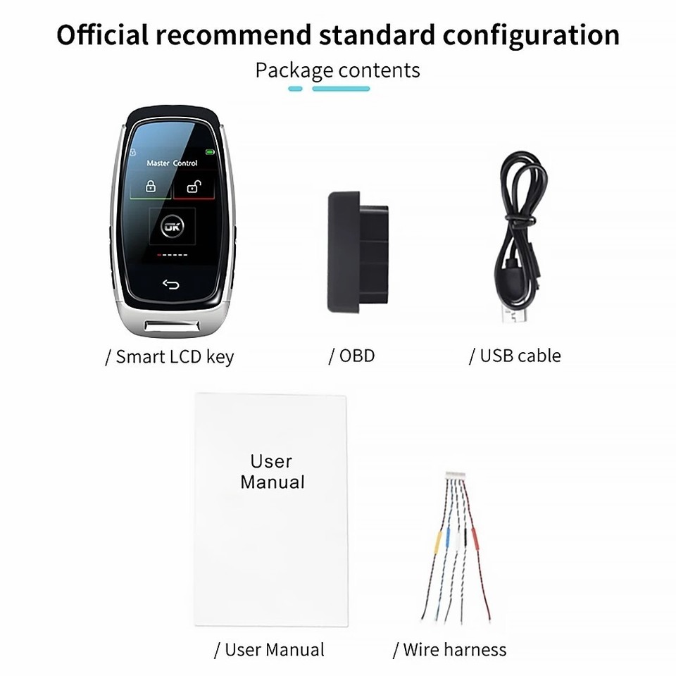 Upgrade Smart LCD Remote Key Fob for All Car Models with one-key start ...