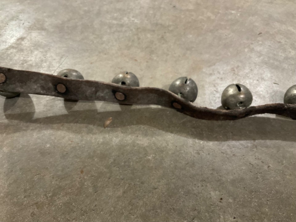 antique handmade quality leather strap brass sleigh bells belt set | eBay