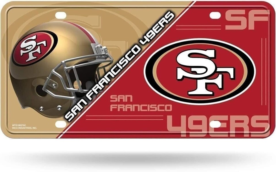 San Francisco 49ers Metal Auto Tag License Plate, Split Design, 12x6 ...