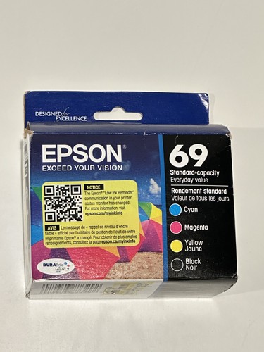 GENUINE Epson 69 Black & Color Cyan/Magenta/Yellow Ink Cartridge NEW ...