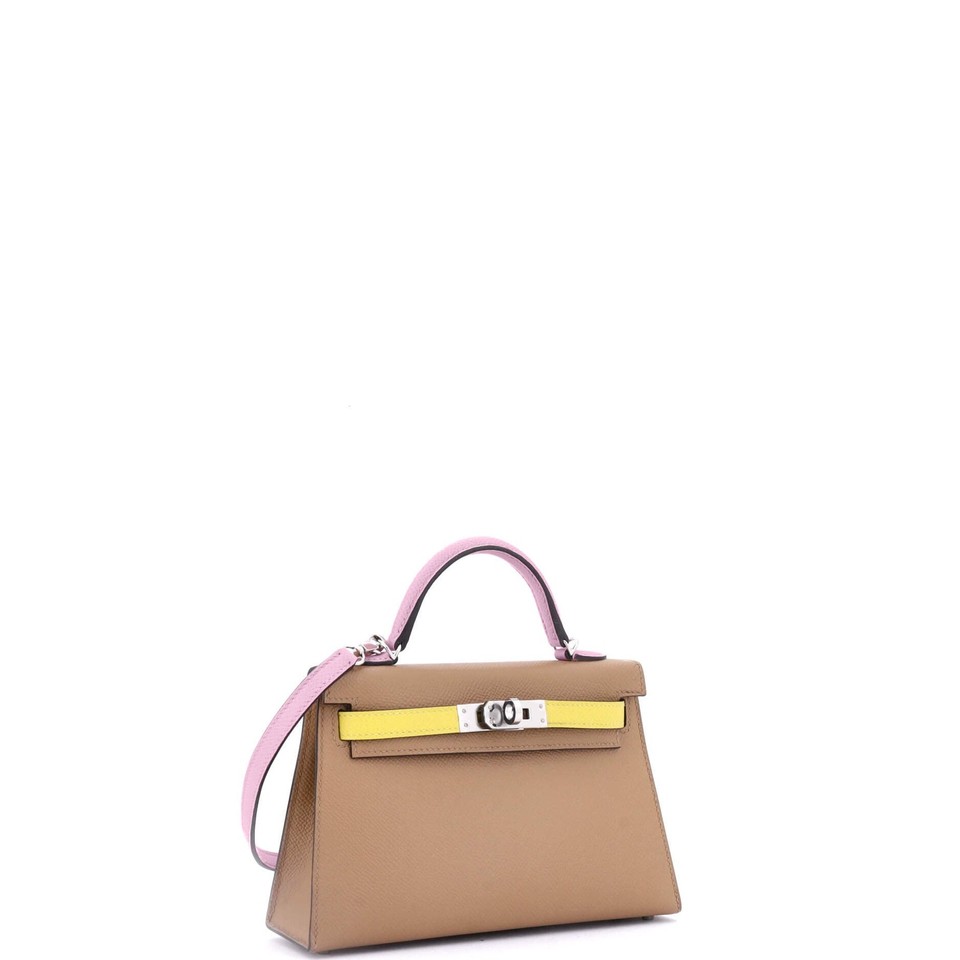 Hermes Kelly Mini II Bag Tricolor Epsom with Palladium Hardware 20 | eBay