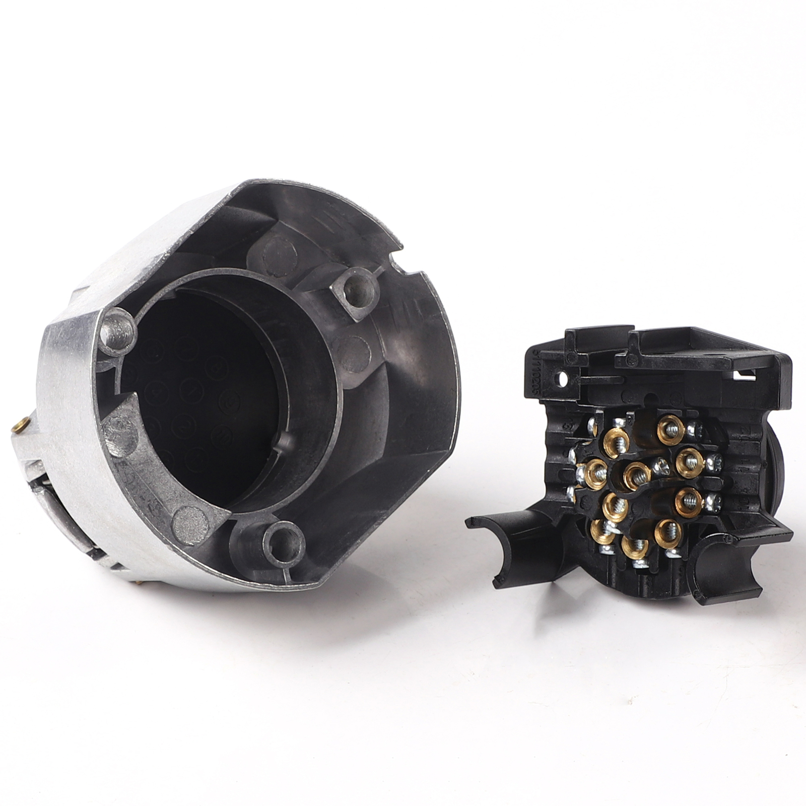 13 PIN ROUND FEMALE TRAILER PLUG CONNECTOR SOCKET METAL ALUMINIUM ...