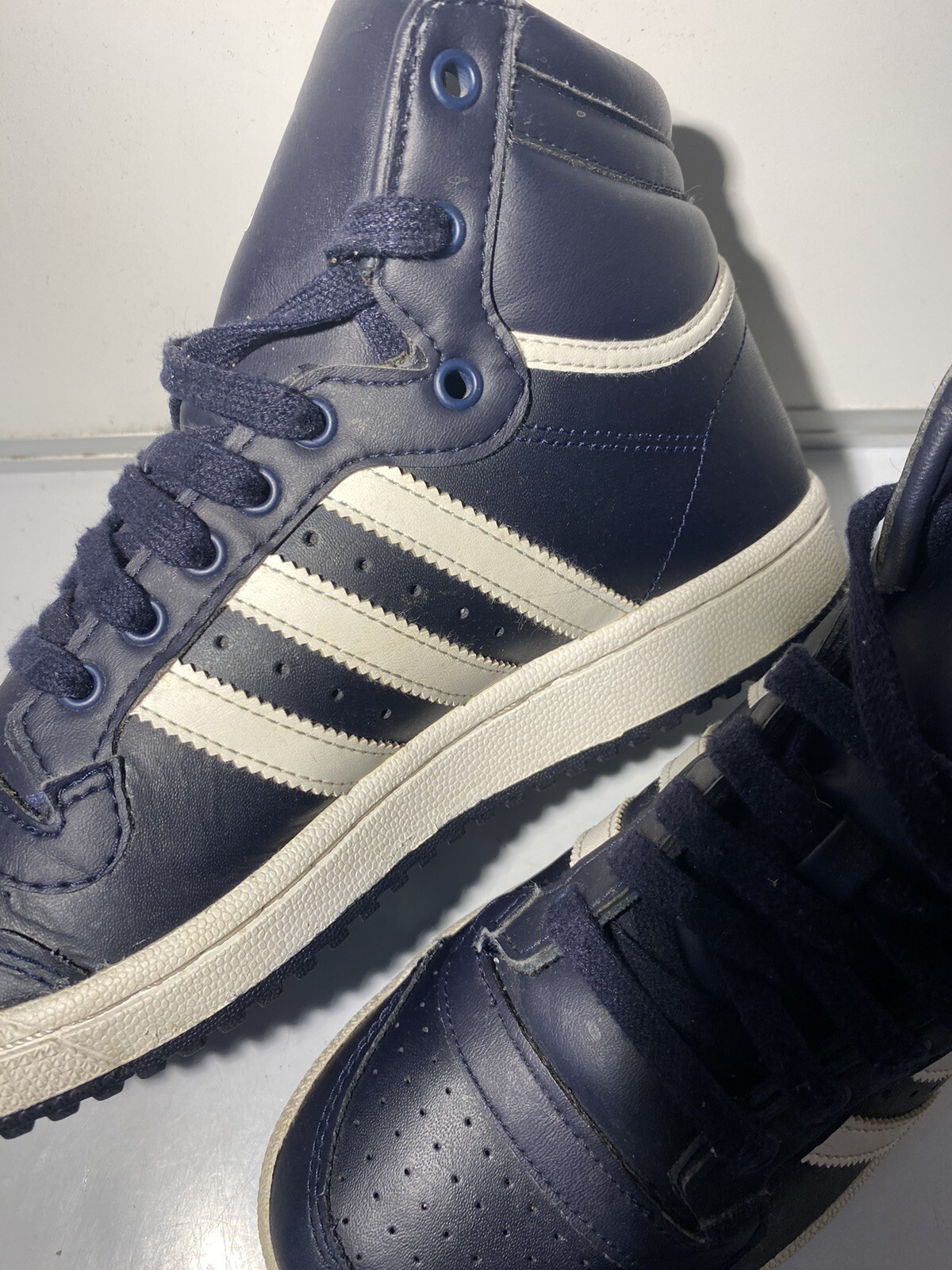 Adidas Top Ten High Navy Blue White Sneakers Ef2832 S… Gem