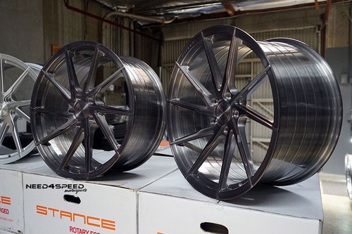 19"/20'' Stance SF01 Gloss Black Tinted Face Staggered Wheels Corvette ...