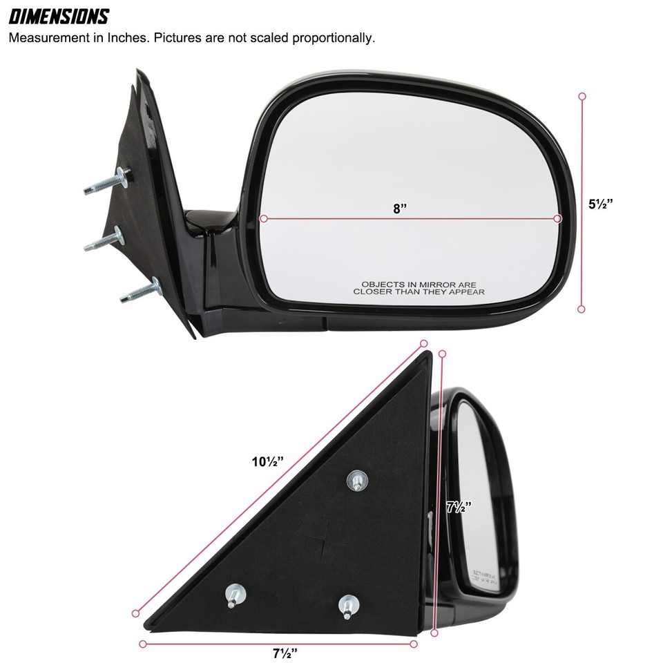 Side Mirrors Fits 1994-1998 Chevy S10 Blazer GMC S15 Jimmy Sonoma ...
