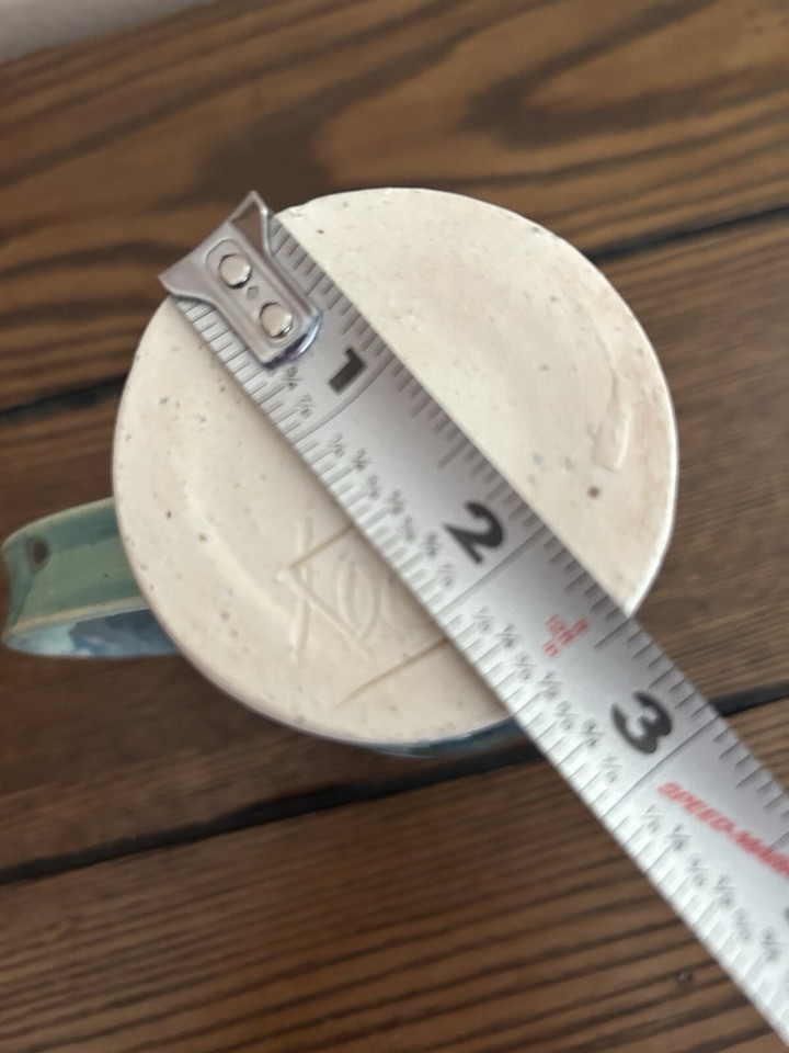 Vtg. Studio Art Pottery Coffee Mug Cup Drip Signed Kolb Matte Mixed Blue Green | eBay UK