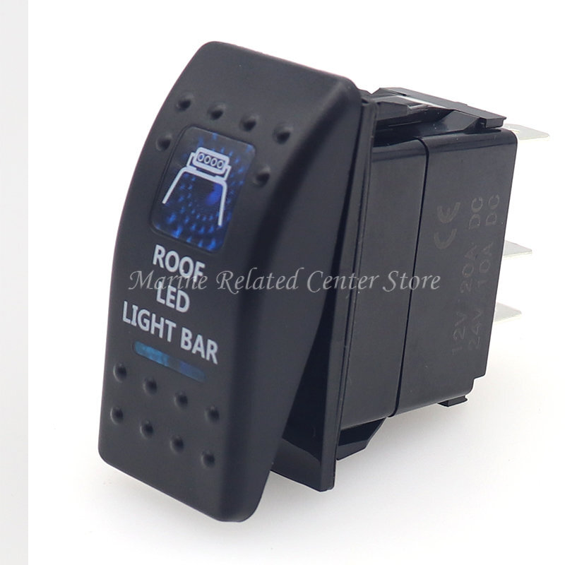LED Light Rocker Toggle Switch On Off 12V Boat Car Blue Red for Carling ...