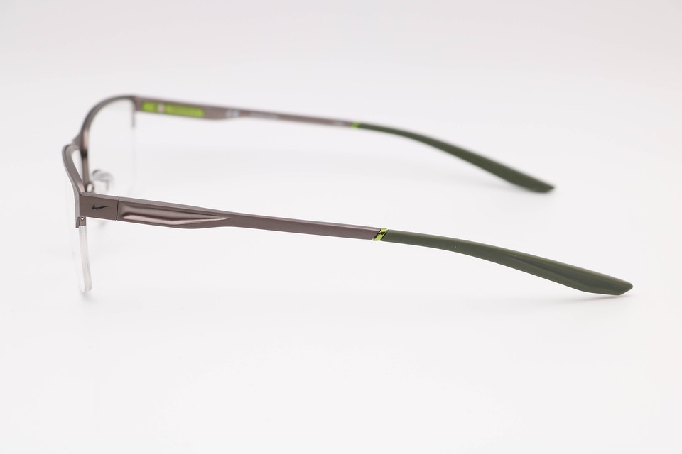 Nike 8045 076 Brushed Gunmetal Rectangle Eyeglasses Frames 57-17-140 | eBay