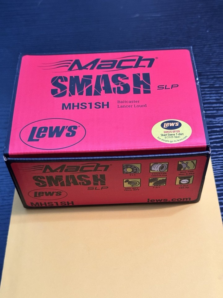 “Free Shipping” Lew’s Mach Smash SLP Baitcasting Reel RH 7.5:1 7+1 ...