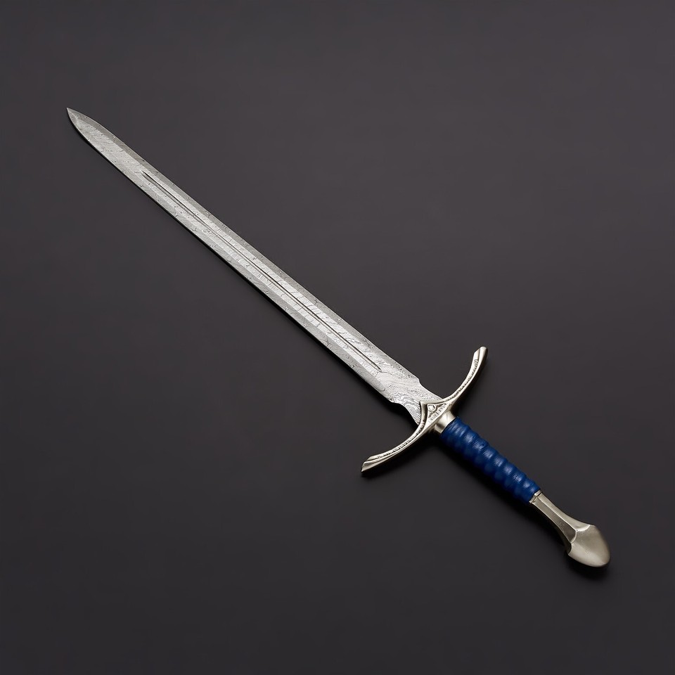 Rapier Spanish Sword with Damascus Blade - Handcrafted Long Sword ...