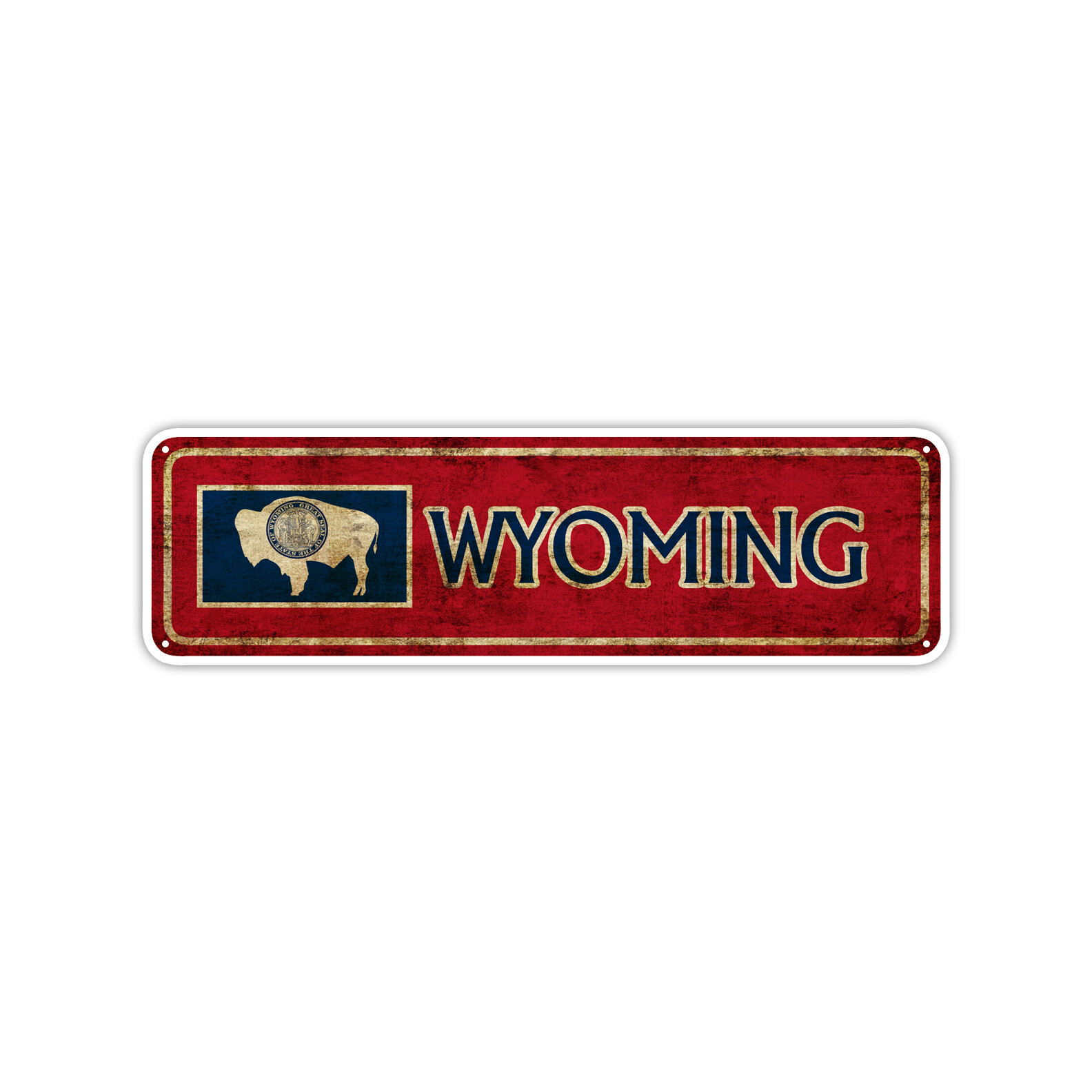 Wyoming State Flag Vintage Sign Wyomingites Gift Wall Décor Aluminum ...