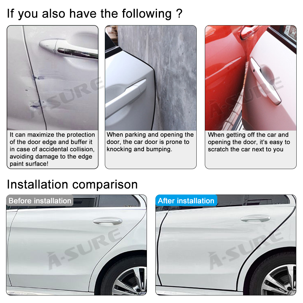 20ft Clear Car Door Edge Trim Lock Guard Moulding Rubber Strip Scratch ...