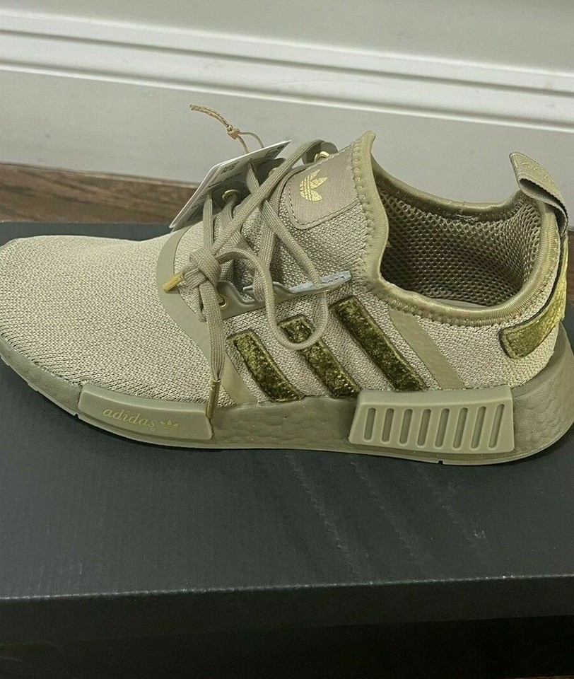 Adidas NMD R1 Velvet Olive Green Gold Boost Women's Sizes GY1321 NEW ...